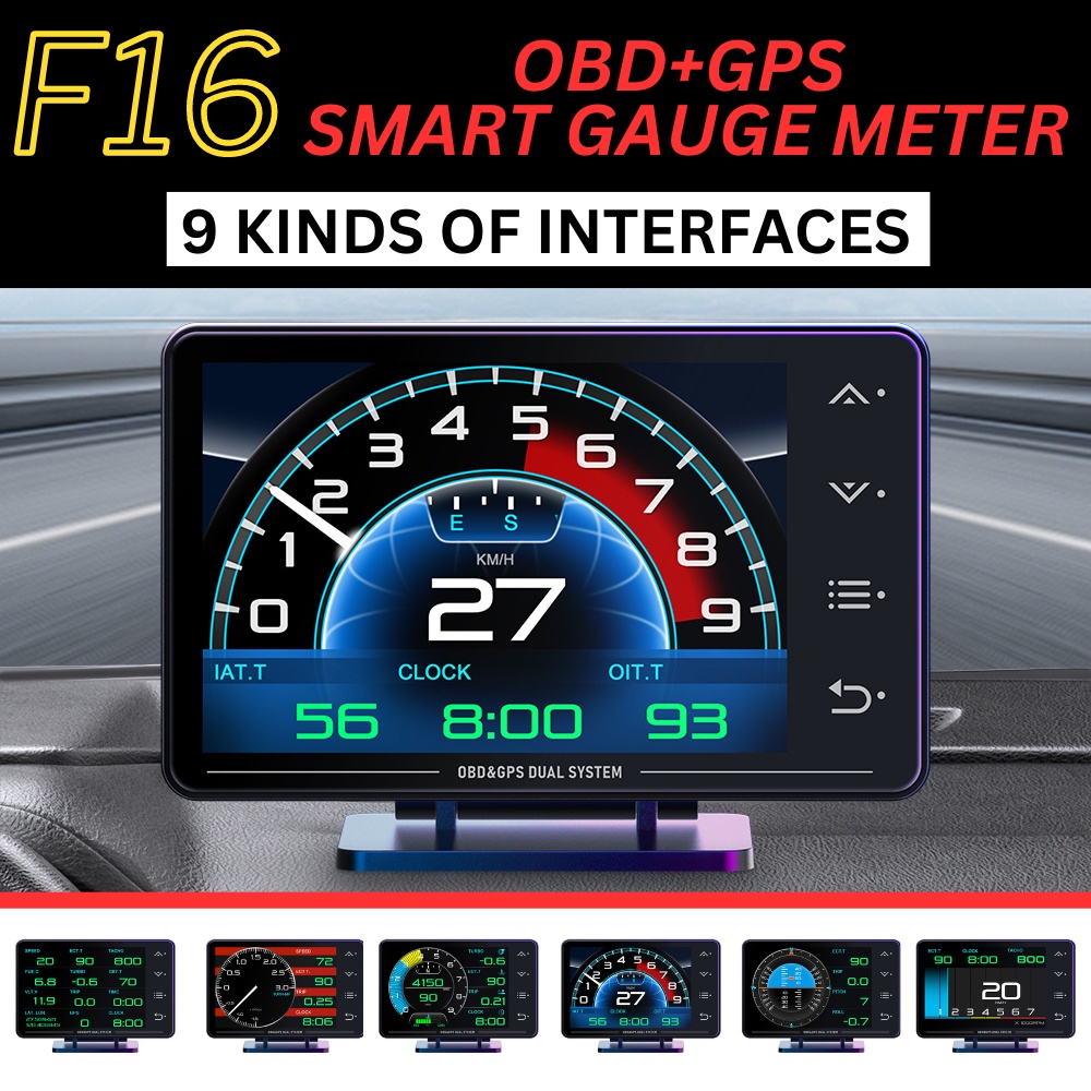 NEW GEN‼️CBW F16 GPS Car OBD OBD2 Meter Digital Scanner Alarm Speed ...