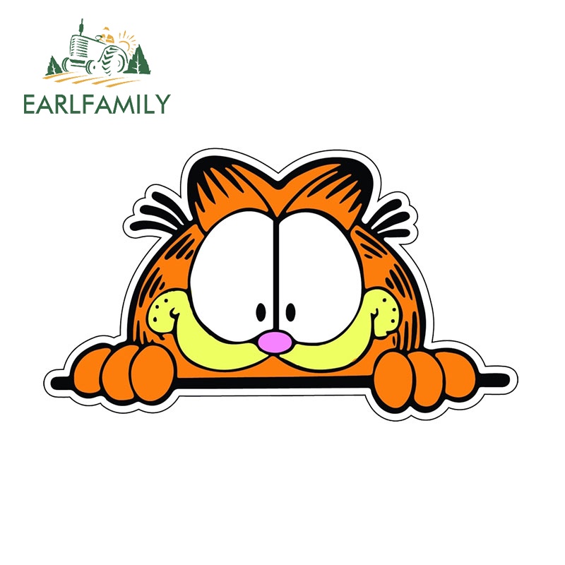 EARLFAMILY 13cm Lazy Garfield Cat Car Sticker Motorcycle Scooter ...