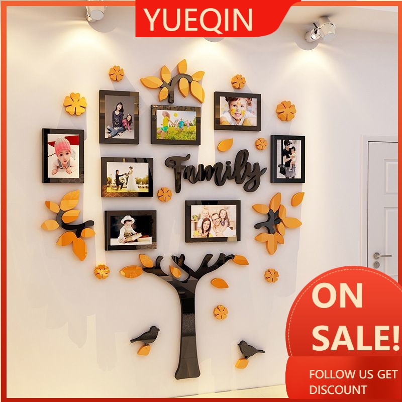 Acrylic Family Growth Tree Photo Wall Decoration Stickers Kids Room ...