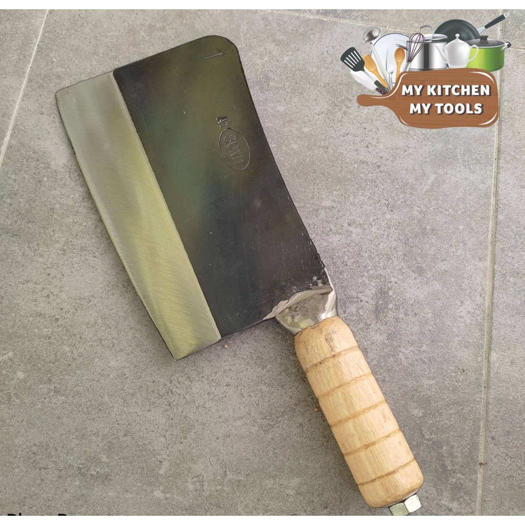 (Bumi)Heavy Duty Bone Chopping Knife Chopper with Wooden handle /Bone ...