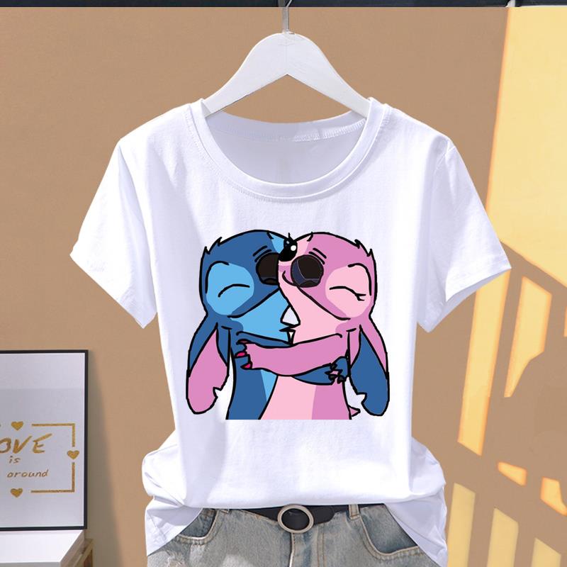 Women Fashion Clothing Print Short Sleeve Hug Trend Cute Love Tee Top ...
