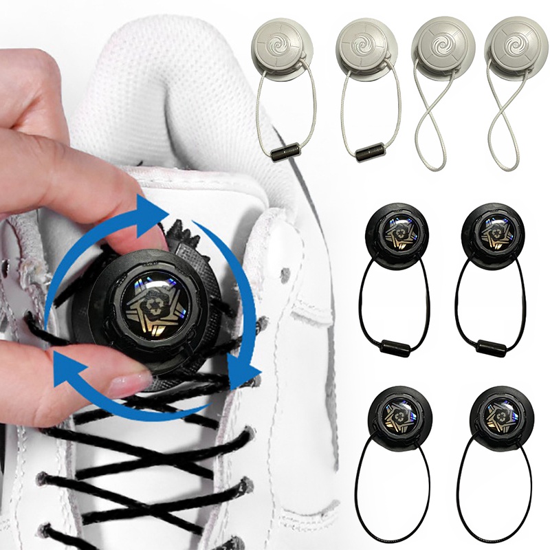 1pair Rotating Metal Wire Swivel Automatic Buckle Rope Sneaker ...