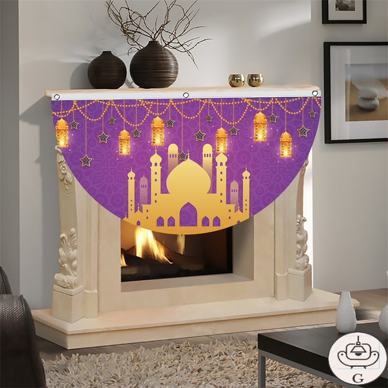 GS EID Mubarak Fan-shaped Flag Banner Decor / Eid Mubarak Ramadan 2024 ...