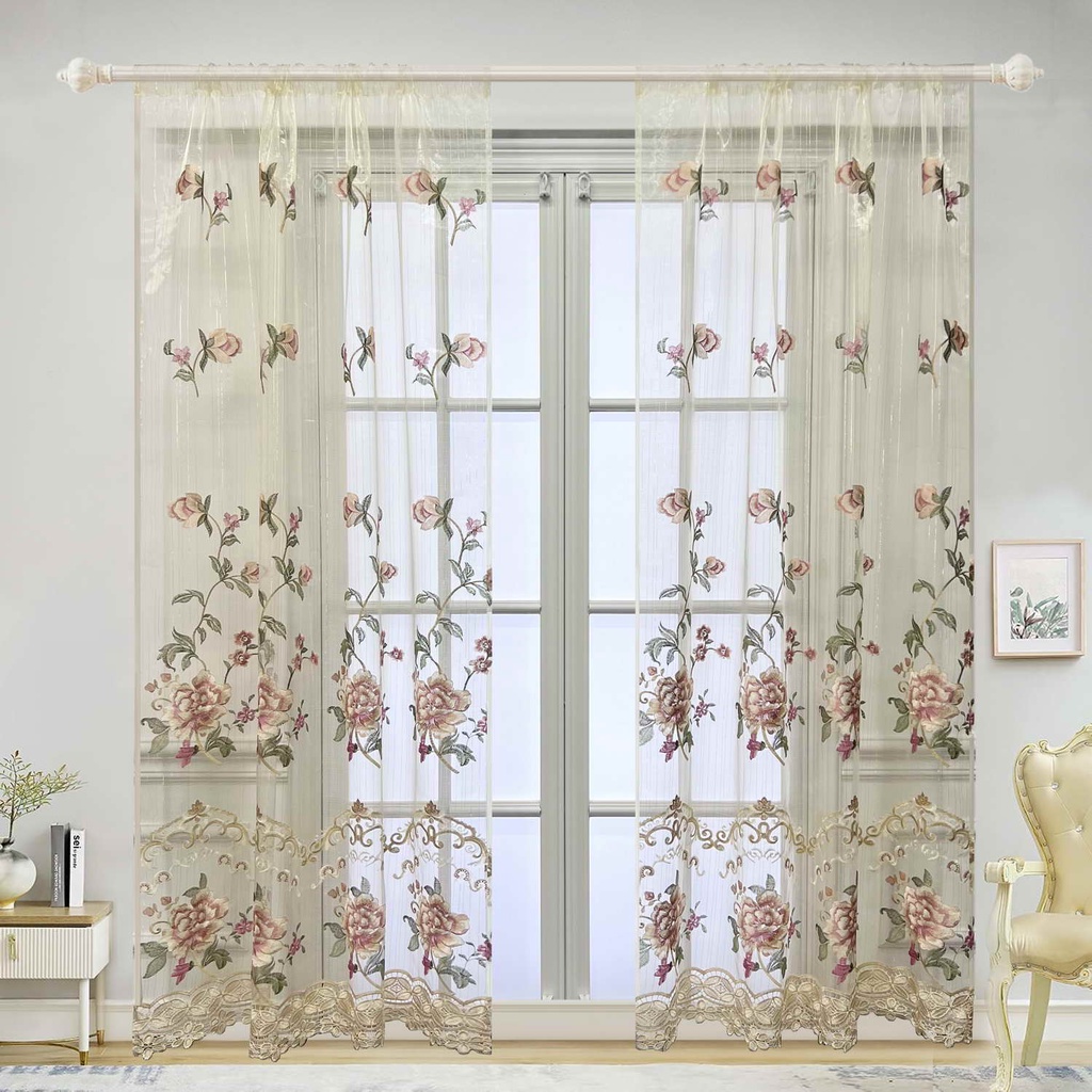 【Ready Stock】European Luxury Sheer Curtain For Living Room Voile Drapes ...