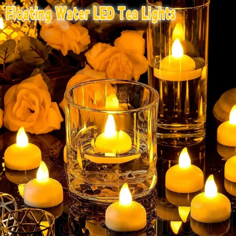 Floating Water LED Candle Lights / Romantic Flameless Decorative Candle ...