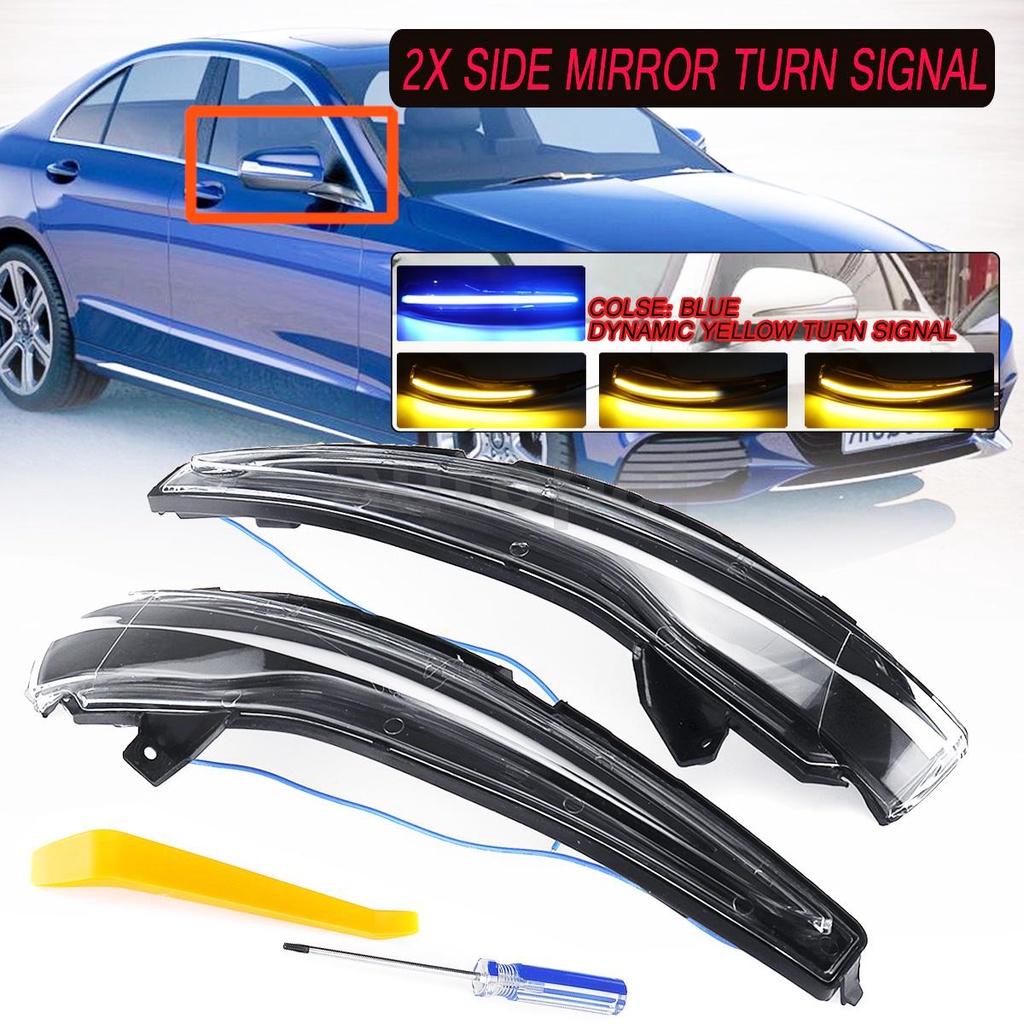 2pcs LED Flowing Turn Signal Indicator Light Side Rearview Mirror ...