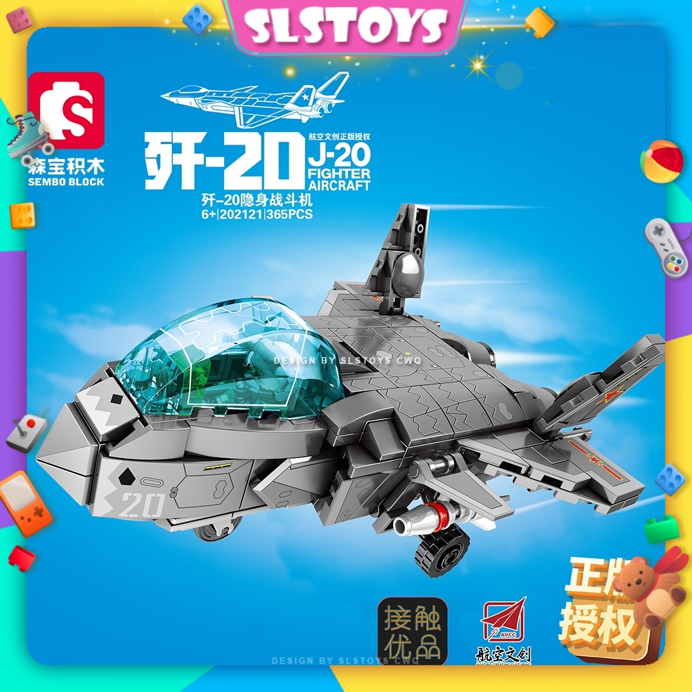 Sembo Block 202121 J20 Fighter Aircraft Aeroplane Jet Military Army ...