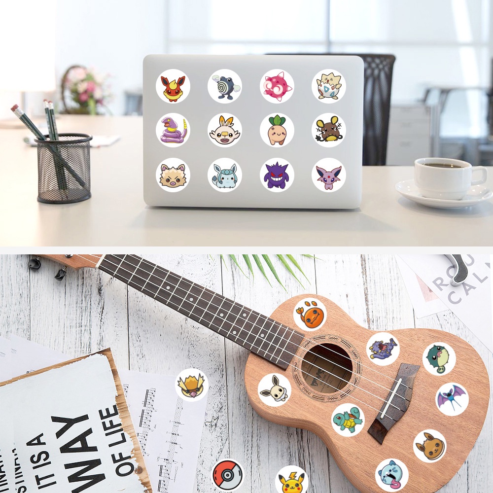 200PCS/Roll Cartoon Cute Pokémon Decorative Sealing Stickers Roll For ...