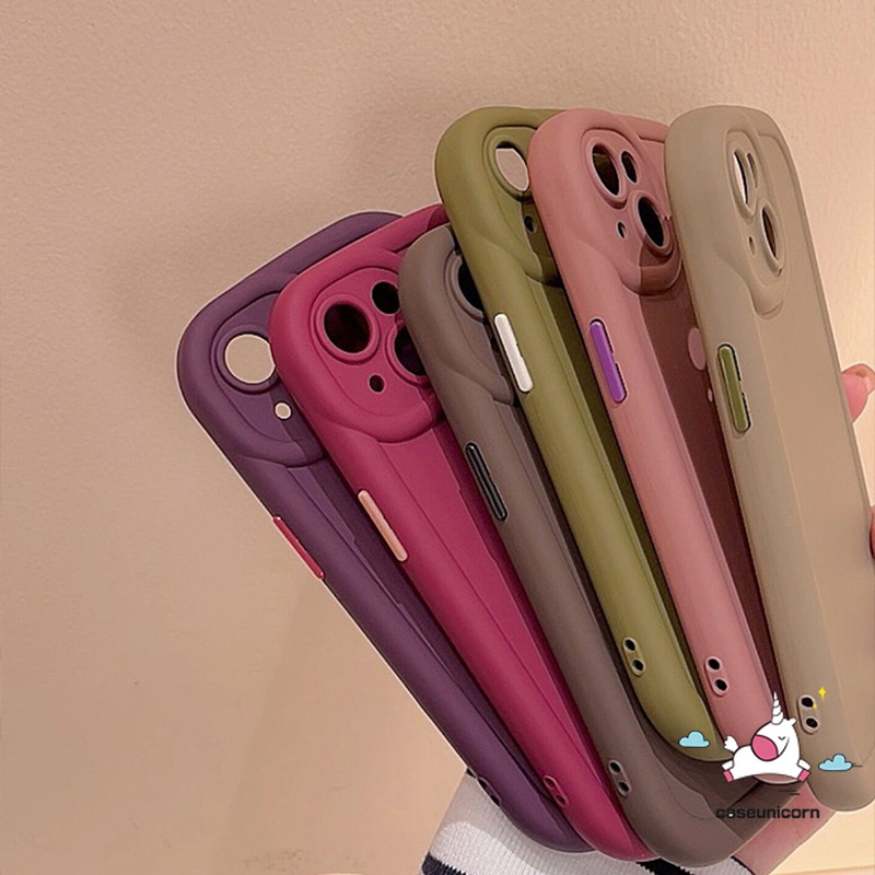Luxury Candy Color Cream Puffs Solid Color Case Compatible for IPhone ...