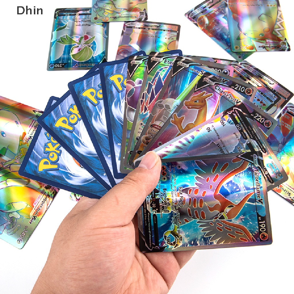 [Dhin] 100Pcs 50 V+50VMAX Pokemon Card Toys English Trading Card Game ...