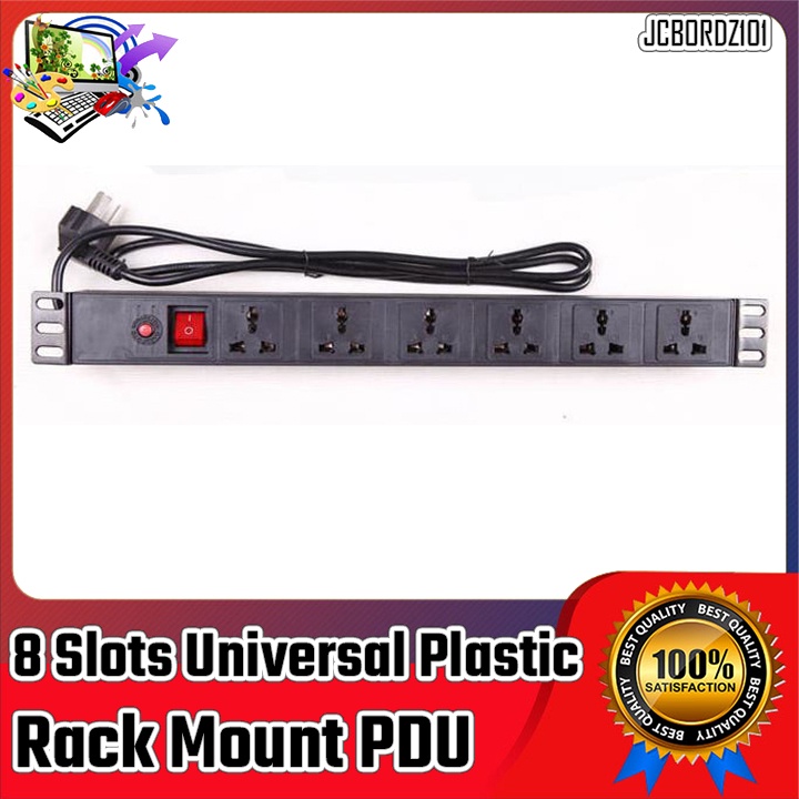 8 Slots Universal Plastic Rack Mount PDU Power Distribution Unit Power Distributing Unit for ...