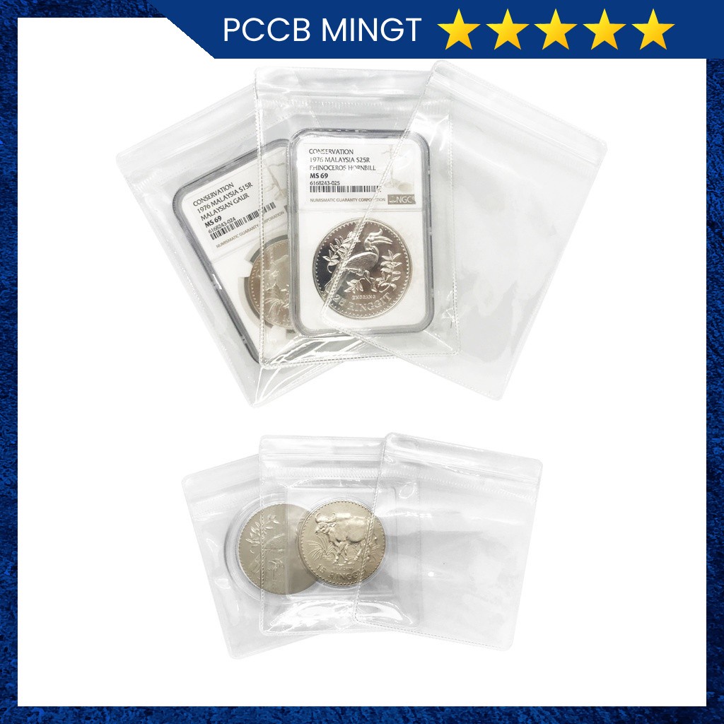 PCCB MINGT 10Pcs Single Pouch Resealable Coin Sleeves Bag For Coin ...