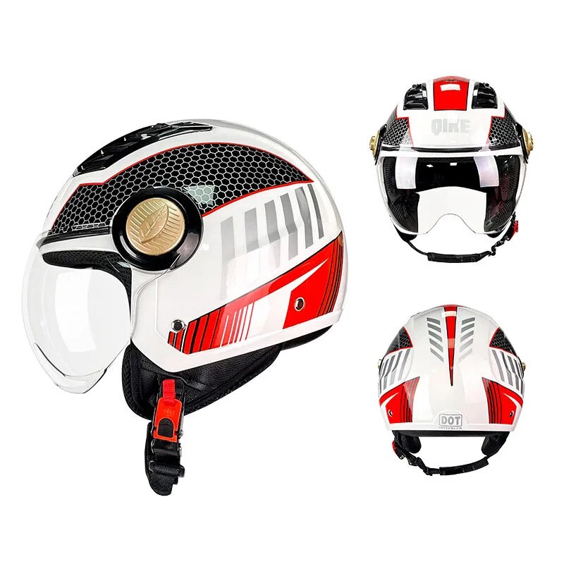 QIKE 002 half face motorcycle helmet open face helmets four season jet ...