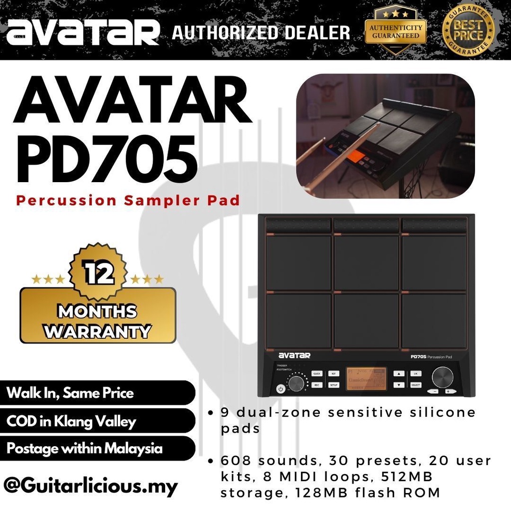 AVATAR PD705 Electronic Percussion Sampler Pad Music Editing ( HXW / PD-705 / PD 705 ) | Shopee ...