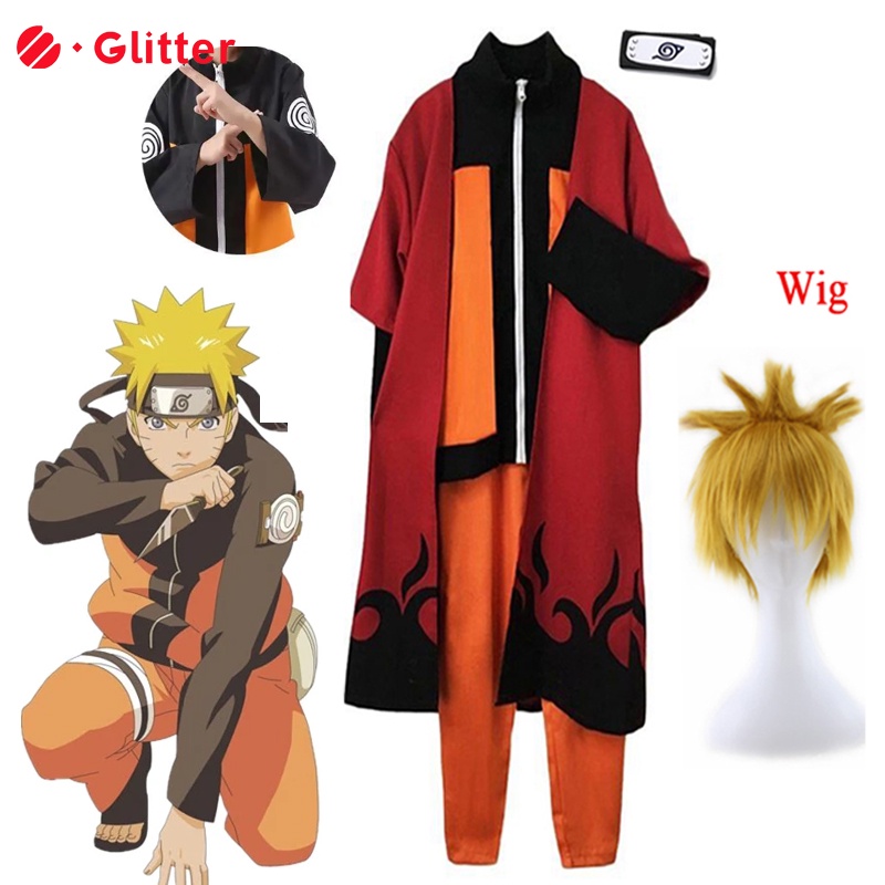 Anime Naruto Classic Cosplay Costume for Kids Boy Jacket Pants Cloak ...