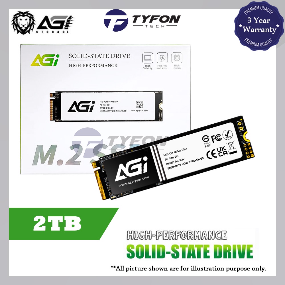 AGI 2TB PCIe NVMe M.2 2280 Gen 4x4 Solid State Drive SSD ...
