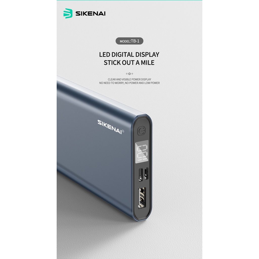 SIKENAI TB-1 LED Digital Display 10000mAh Fast Charging Powerbank Small ...