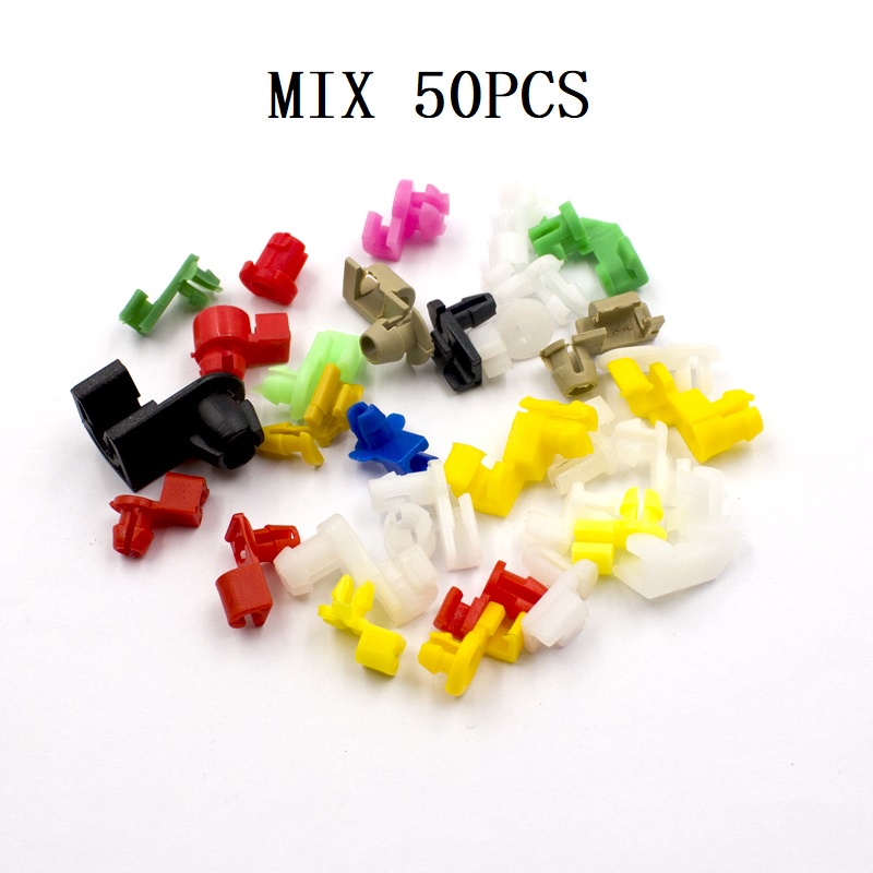 Mixed 50 Pcs Auto Fixed Door Lock Rod Clip Side Fasteners Retainer ...