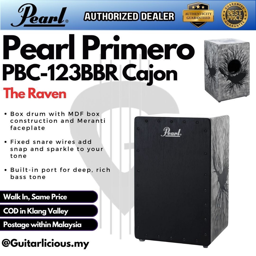Pearl PBC123BBR Primero Cajon Music Rhythm Box - The Raven ( PBC-123BBR ...