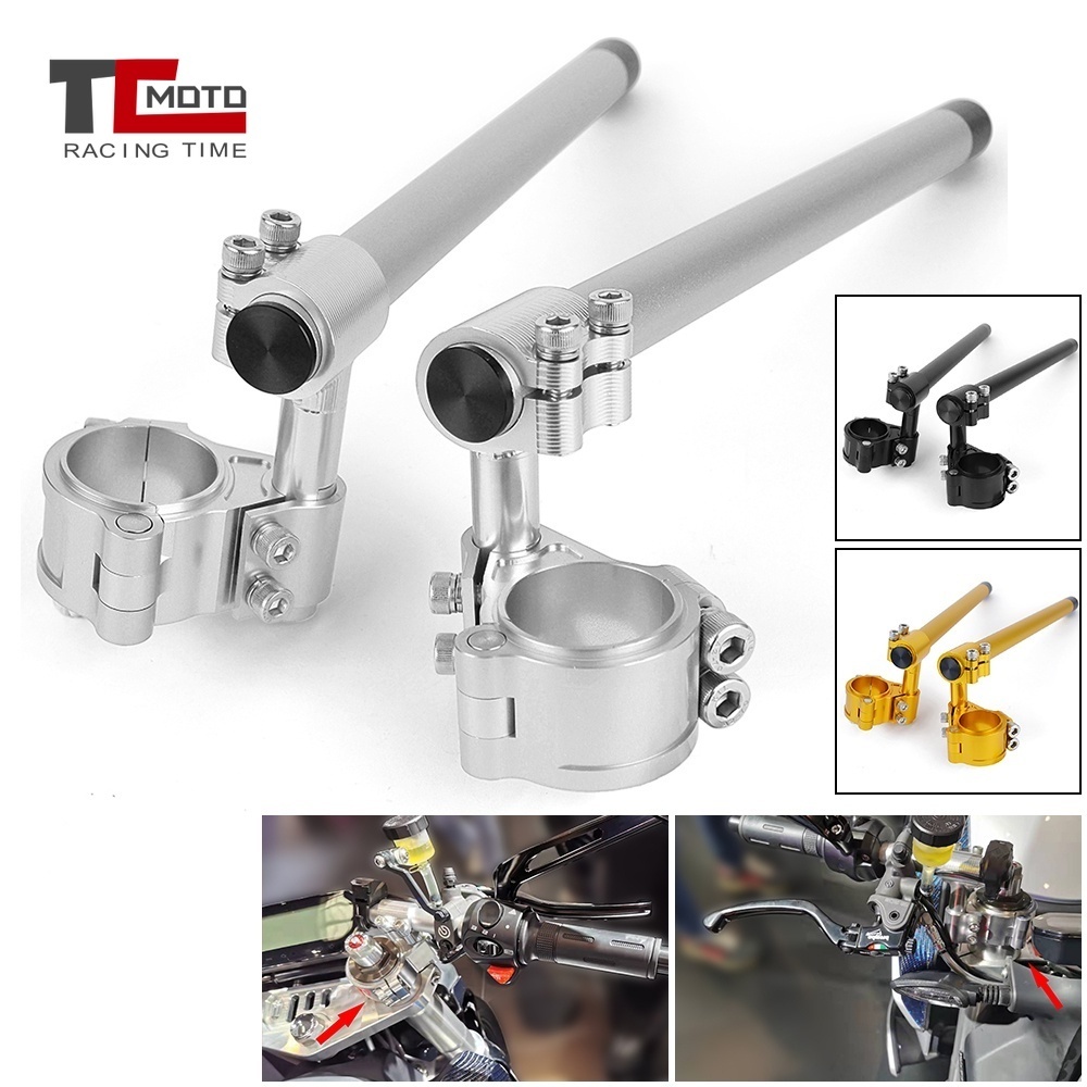 37mm 45mm 51mm 52mm 58mm CNC Motorcycle Racing Riser Raised Higher Clipon Clip on Adjustable ...