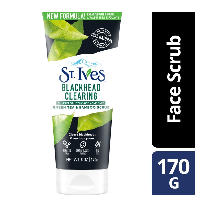St Ives Blackhead Clearing Green Tea & Bamboo Scrub (170g) | Shopee ...