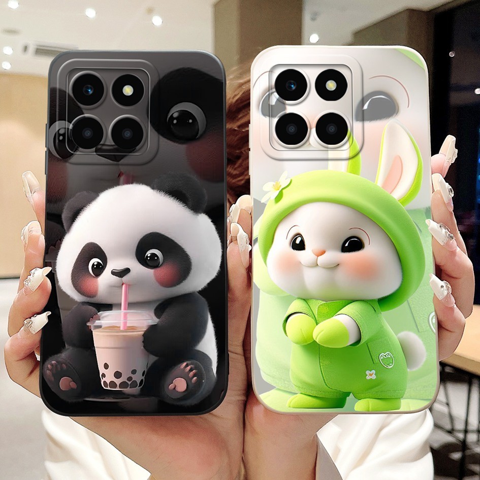 For Honor X6a Case WDY-LX1 WDY-LX2 Shockproof Cover Cute Cartoon Panda ...