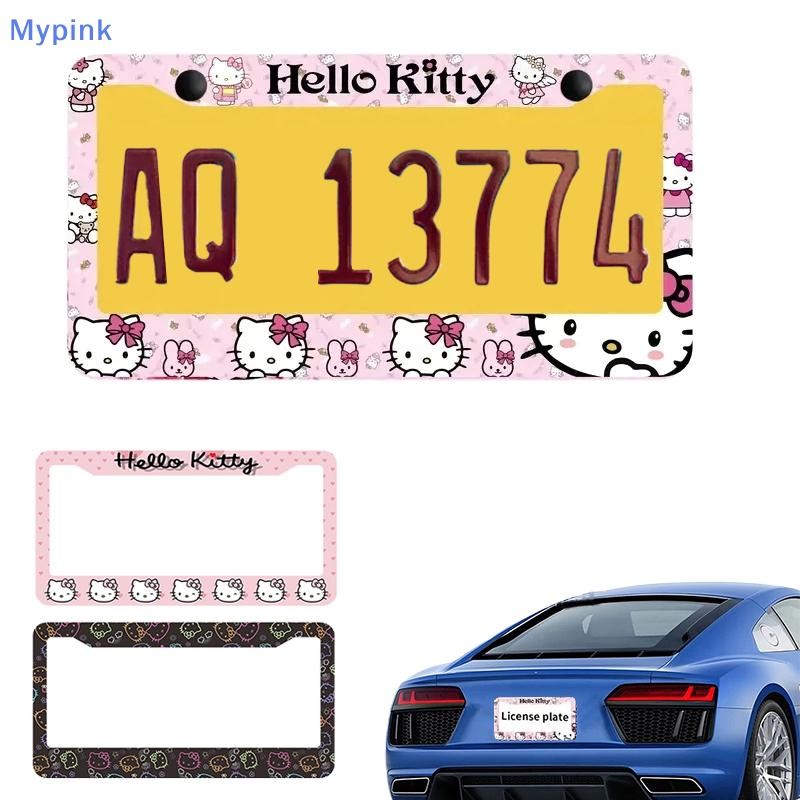 Mypink Hello Kitty Car License Plate Frame Anime Sanrio KT License ...