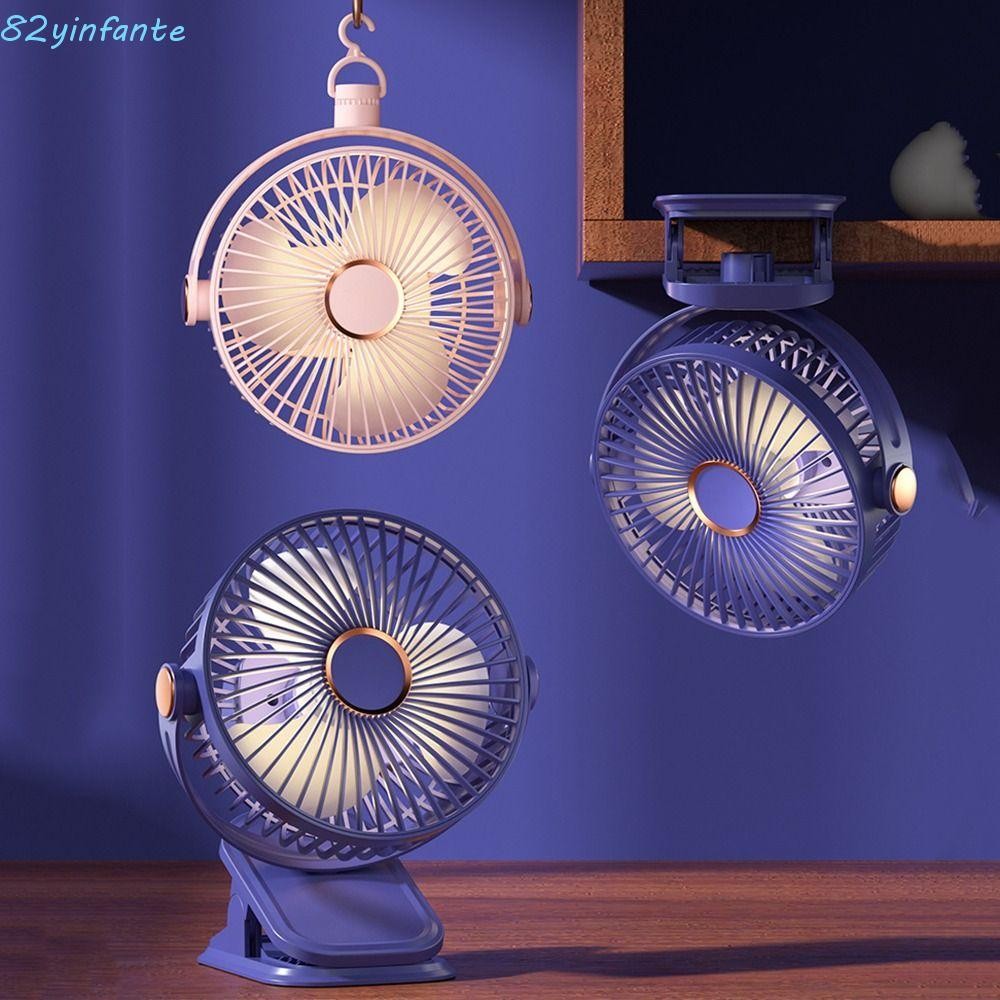 YINFANTE Mini Electric Fan, Clip-on/Standing Silent Desktop Clip Fan ...