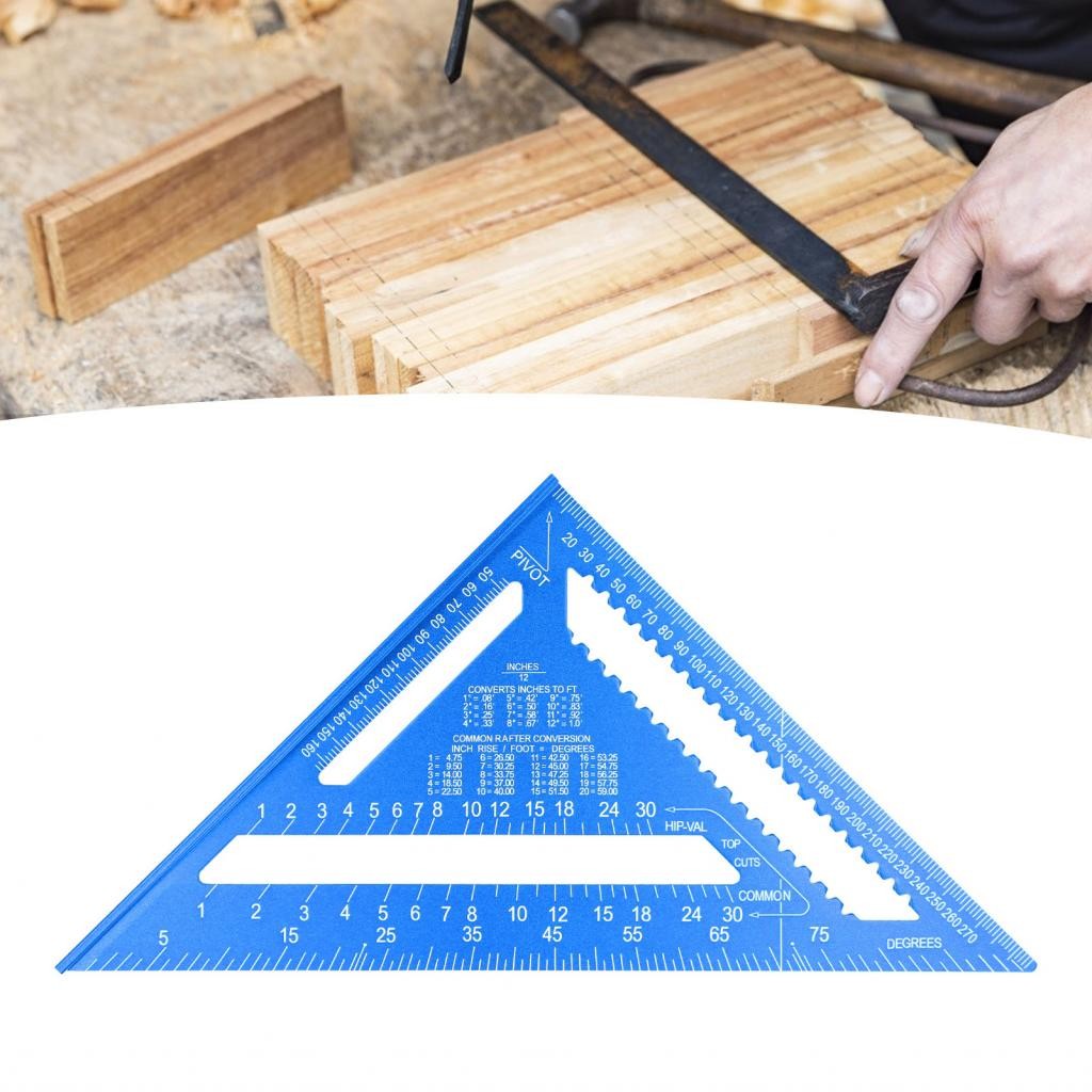 Rrianfo Carpenter Triangular Ruler Rafter Tool 45 90 Degree Measuring ...