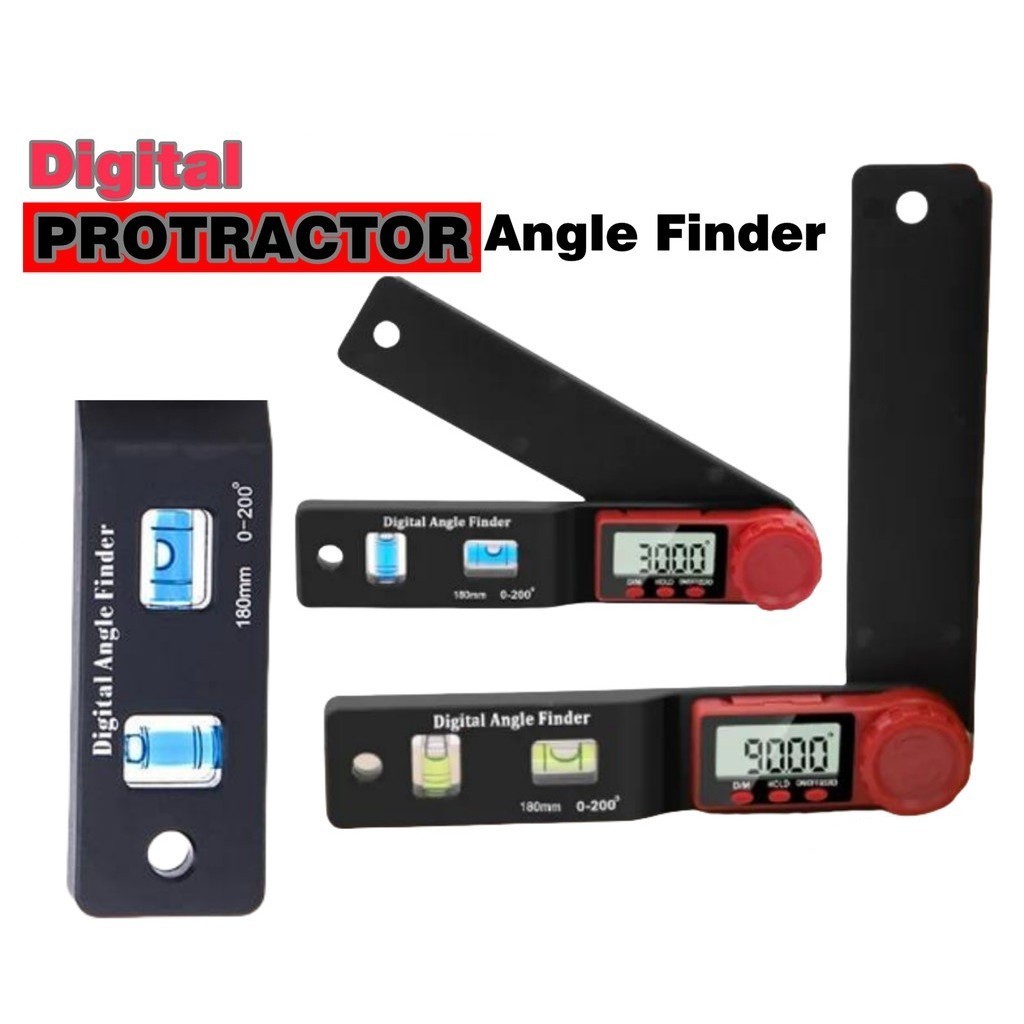 ACProS Digital Protractor Angle Finder Inclinometer Electronic Level 200 degree Without Magnets ...