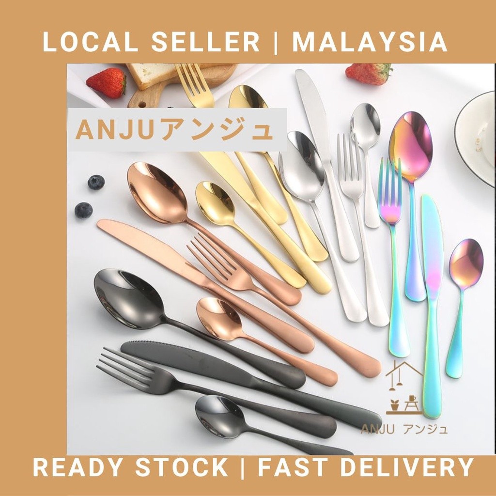 【Cheapest】HOTEL Stainless Steel Cutlery Table Dinner Spoon Fork Steak ...