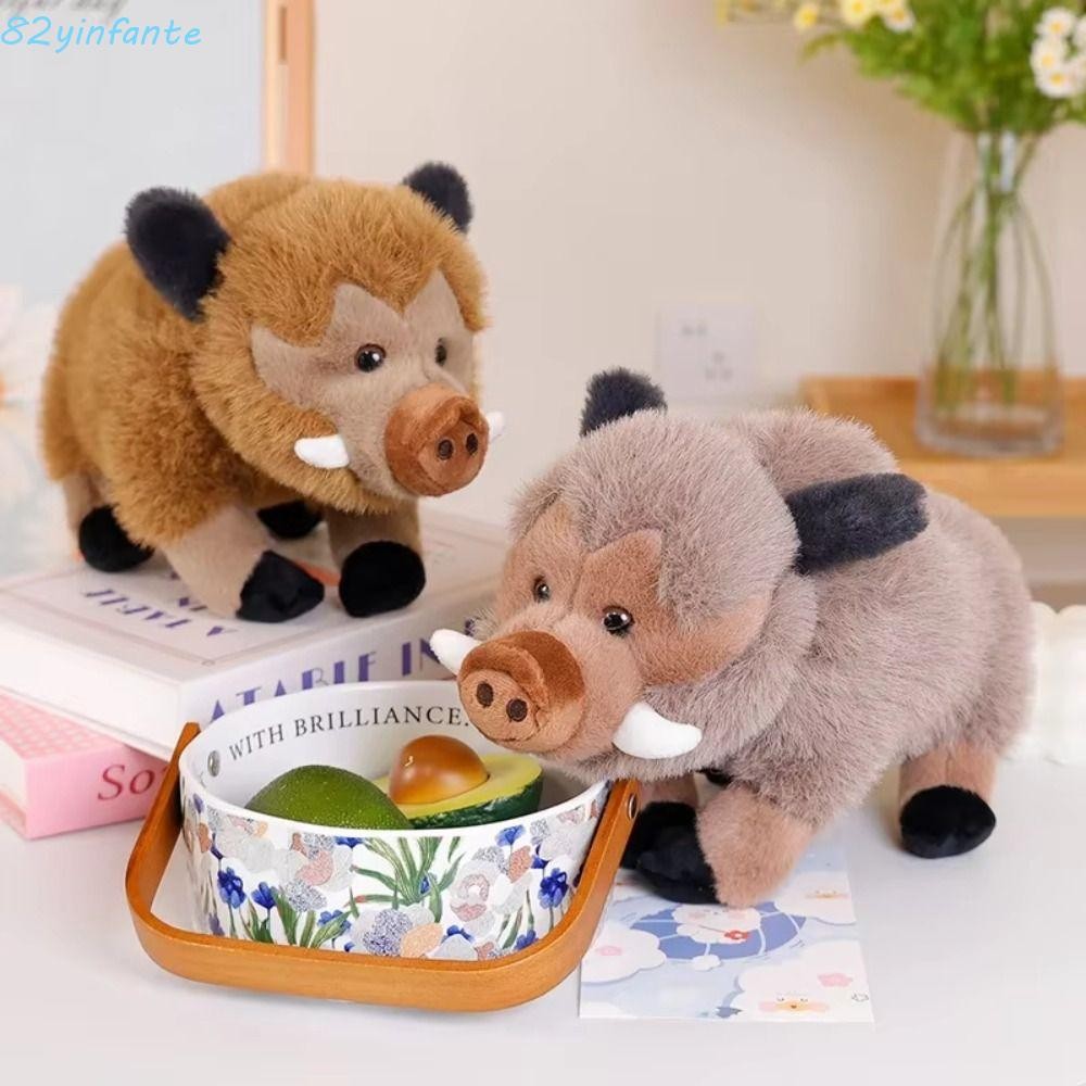 YINFANTE Wild Boar Plush Toys, Cartoon 25/30cm Mountain Pig Doll ...
