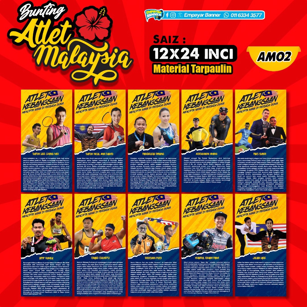 BANNER TOKOH SUKAN MALAYSIA (SAIZ KECIL) | SET KECERIAAN KELAS | Shopee ...
