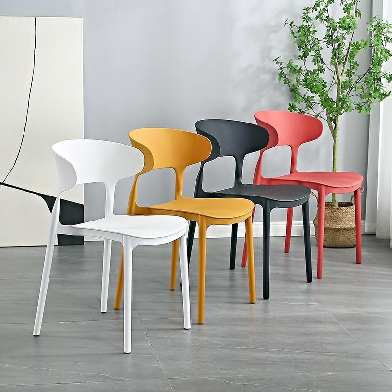 Premium Plastic Chair Simple Stool Nordic Dining Stackable Ergonomic ...