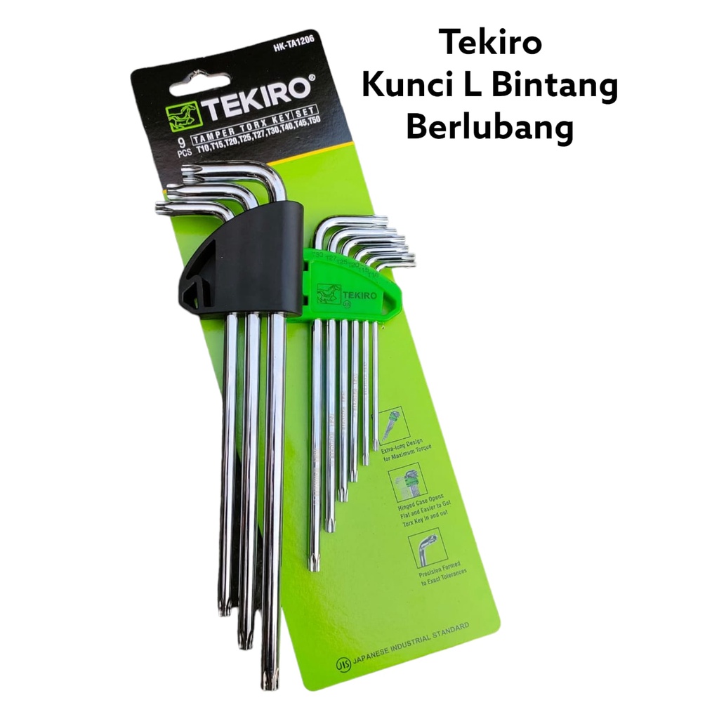 L KEY Star Long Hole TEKIRO 9 PCS Tamper TORX KEY TEKIRO 9PC | Shopee ...