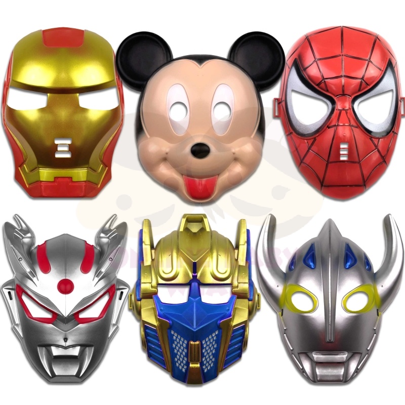 Childrens Cartoon Anime Mask Toy Ultraman Spiderman Iron man Minion ...
