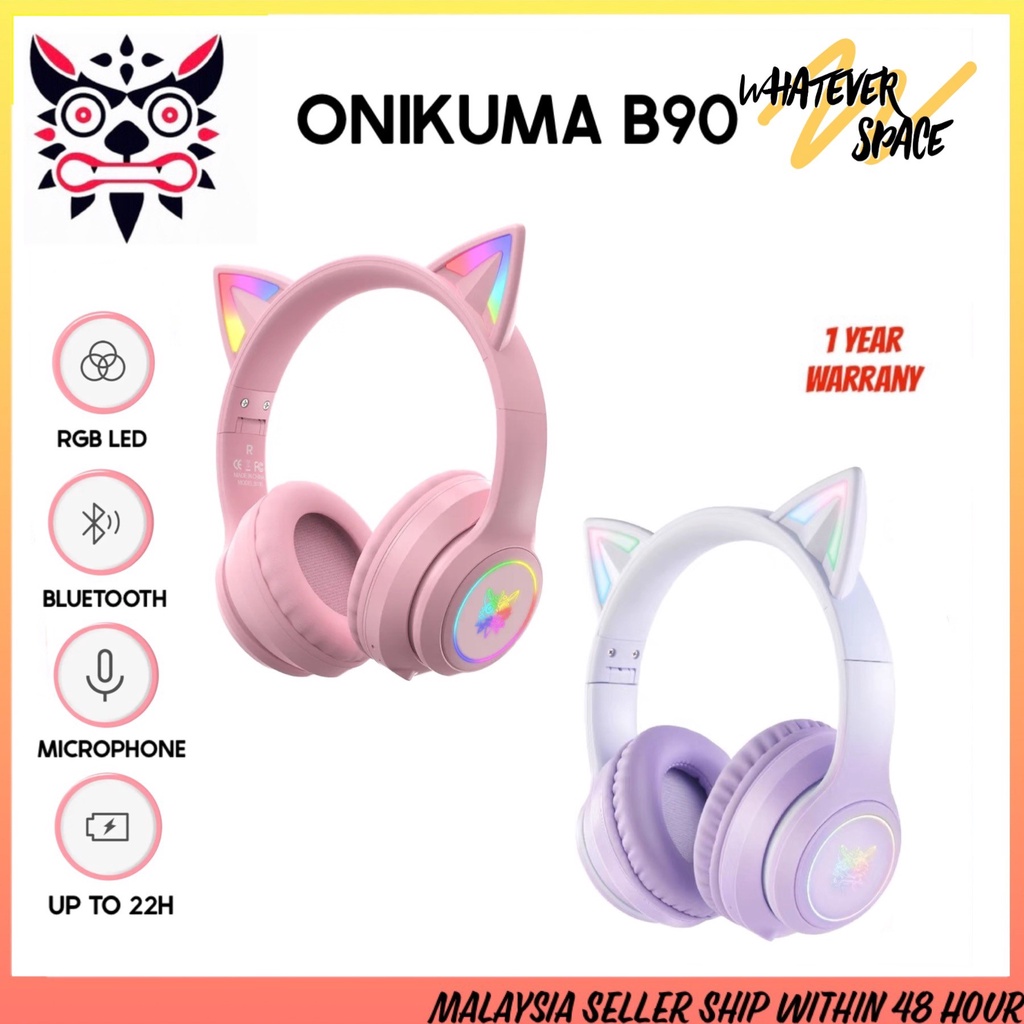 ONIKUMA B90 Bluetooth 5.0 Headset Gamer with RGB Cat Ear Foldable ... ONIKUMA B90 Bluetooth 5.0 Headset Gamer with RGB Cat Ear Foldable ...