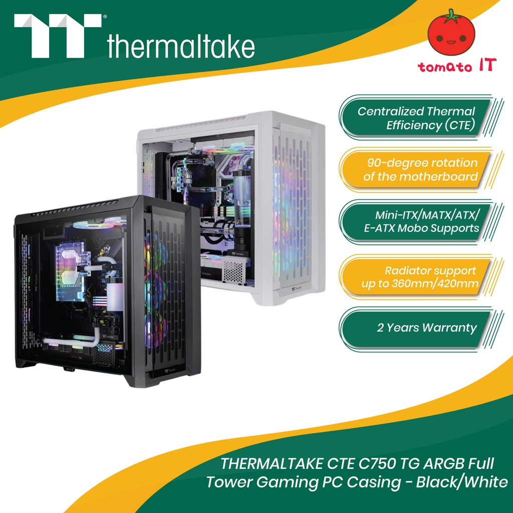 THERMALTAKE CTE C750 TG ARGB Full Tower PC Gaming Casing with Temper ...