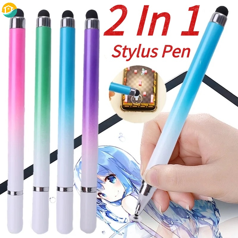 Simple 2 In 1 Gradient Color Suction Cup Stylus Pen Cute Universal ...