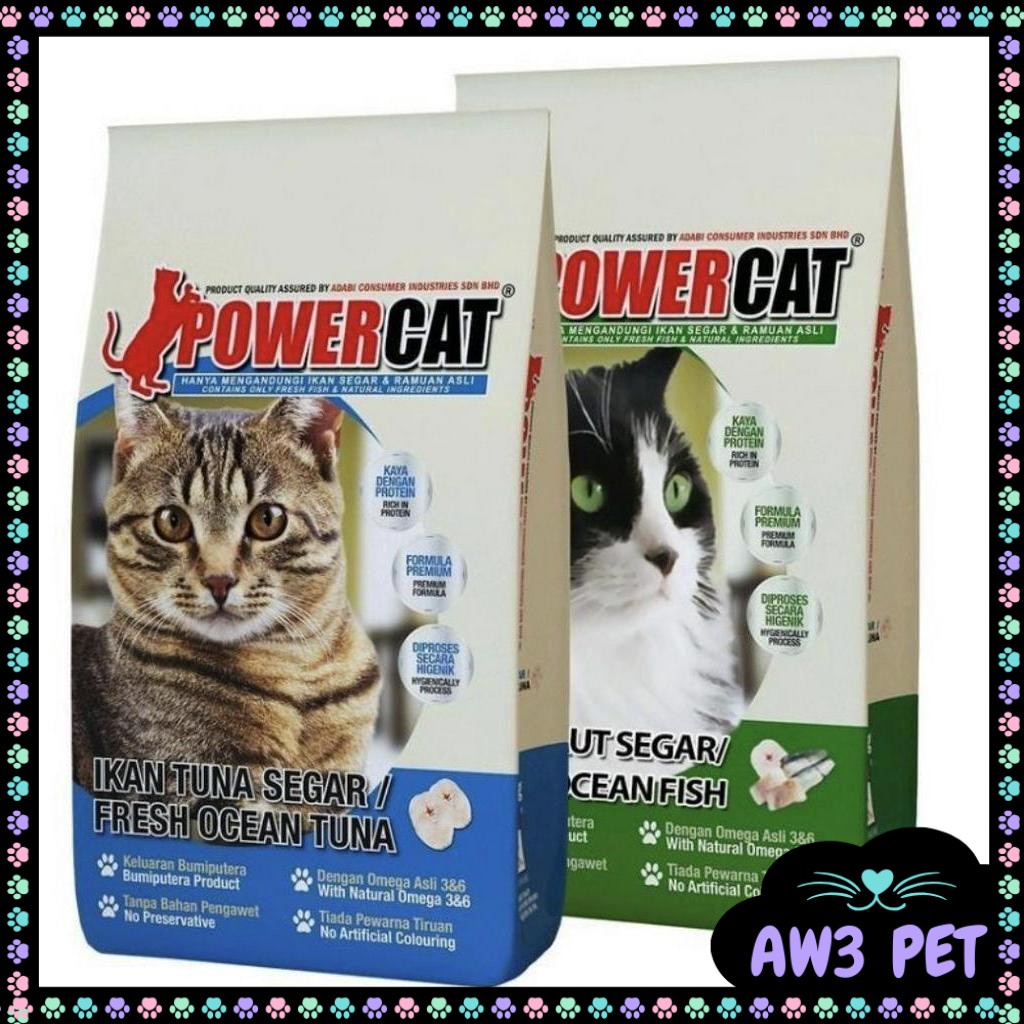 Powercat Ocean fish makanan kucing powercat 1kg ( repack ) | Shopee ...