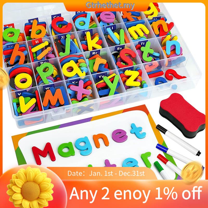 244 Pcs Magnetic Letters Numbers Set, Uppercase Lowercase Foam Alphabet ...