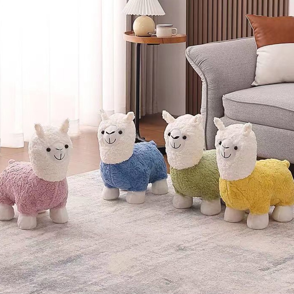 Child Stool Creative Cute Alpaca Lamb Doll Stool Chair Creative Baby ...