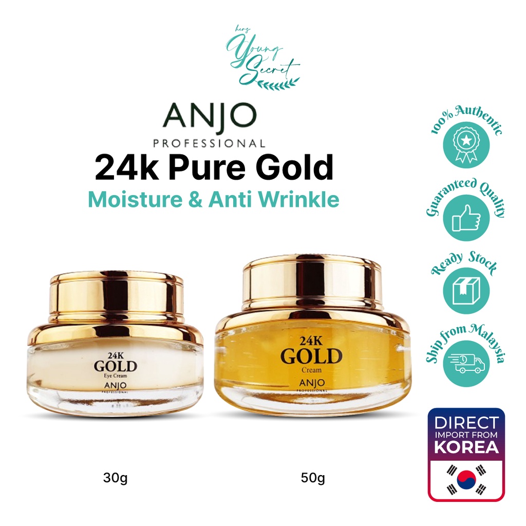 ANJO 24K Gold Eye Cream 30g & 24K Gold Cream 50g | Shopee Malaysia
