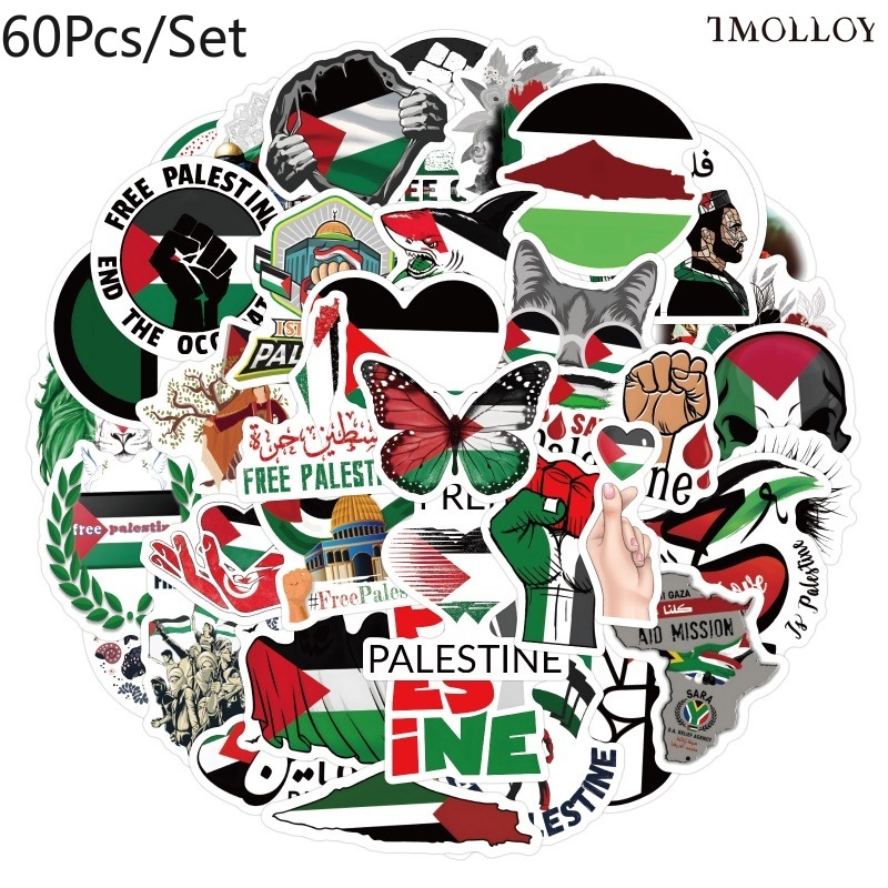 [T] 60Pcs/Set Free Palestine Stickers Waterproof Stickers Decal for ...