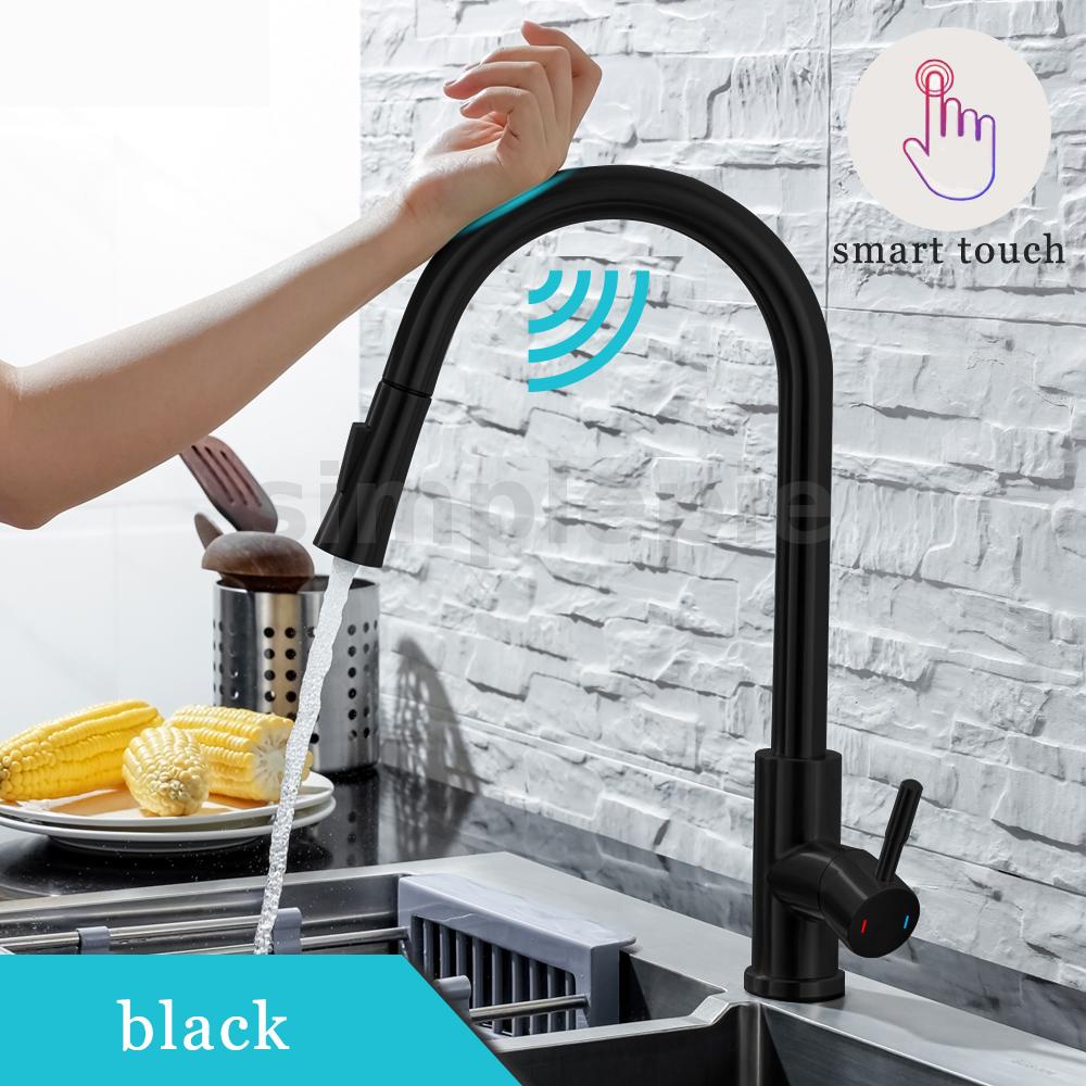 AGSIVO Smart Touch Kitchen Sink Faucet with Pull Down Sprayer Motion ...