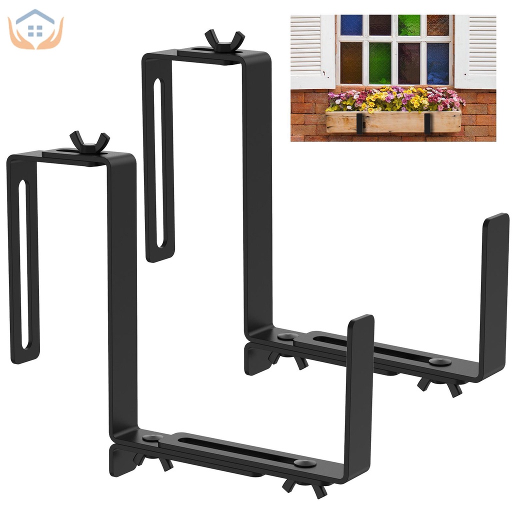 2Pcs Planter Box Brackets 16.5-23cm Adjustable Window Box Brackets ...