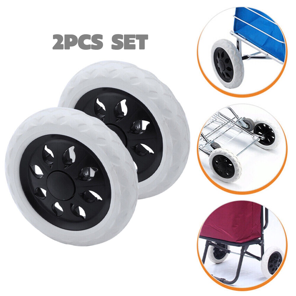 2Pc Roda Troli Barang Pasar Roda Troli Kecil Foam Roller Plastic ...