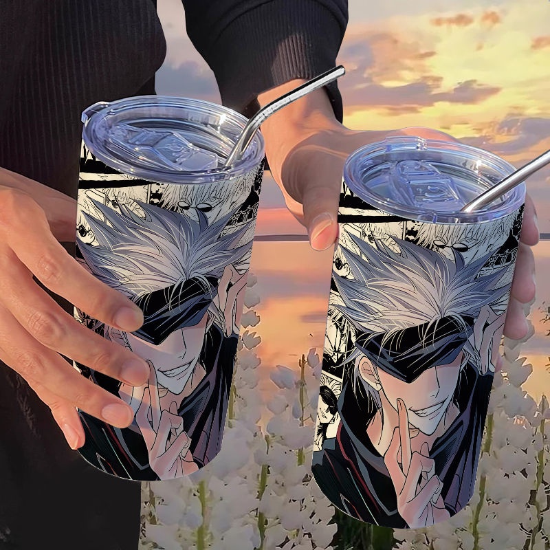 Gojo Satoru Jujutsu Kaisenthermos Geto Suguru cup with straw casual cup ...