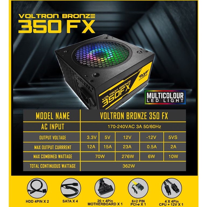 Armaggeddon Voltron Bronze 235FX 235W / 300FX 300w / 350FX 350W Power Supply (3 Years Warranty ...