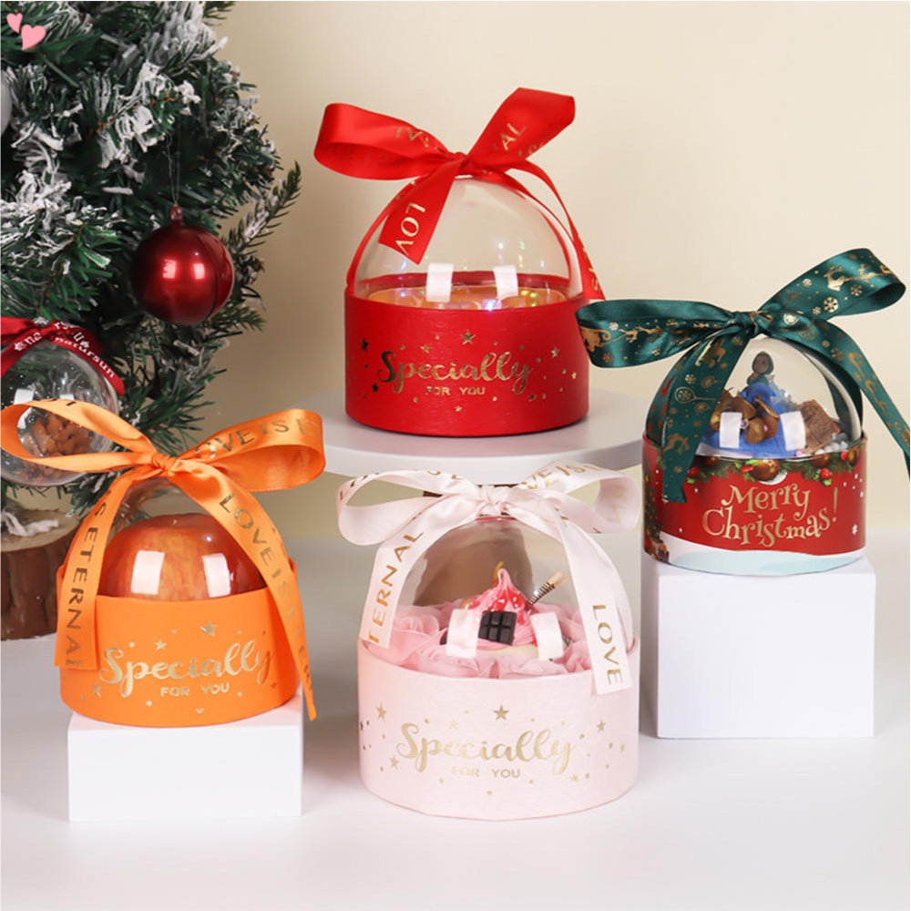 Christmas Cuddle Bucket Hemisphere Round Cake Box Valentine's Day ...